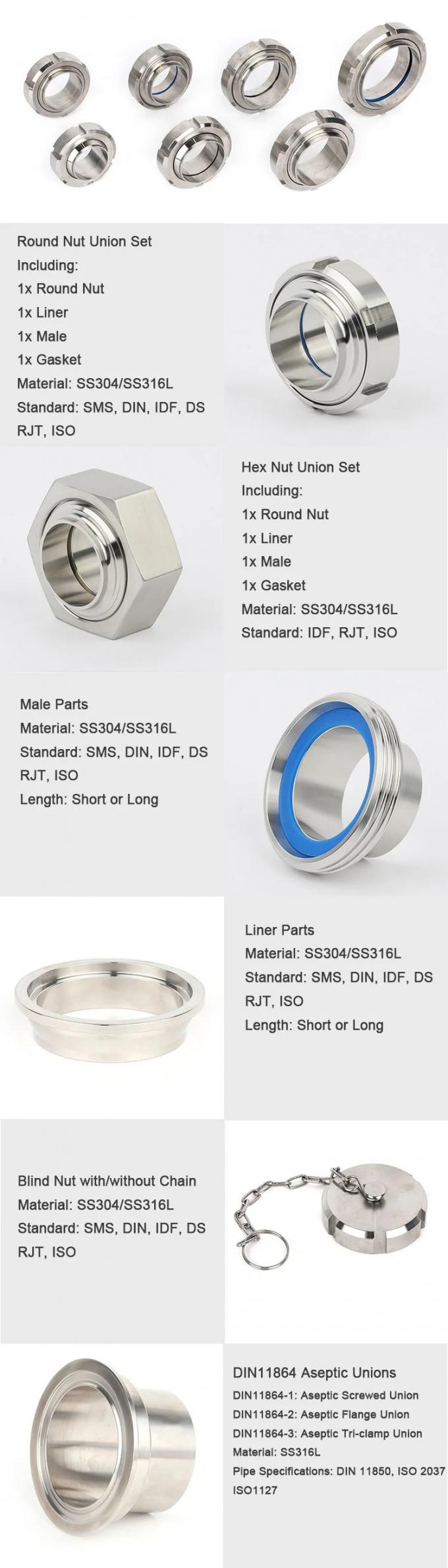 Sanitary Union Parts Stainless Steel Round Nut Pipe Fitting - WENZHOU ...